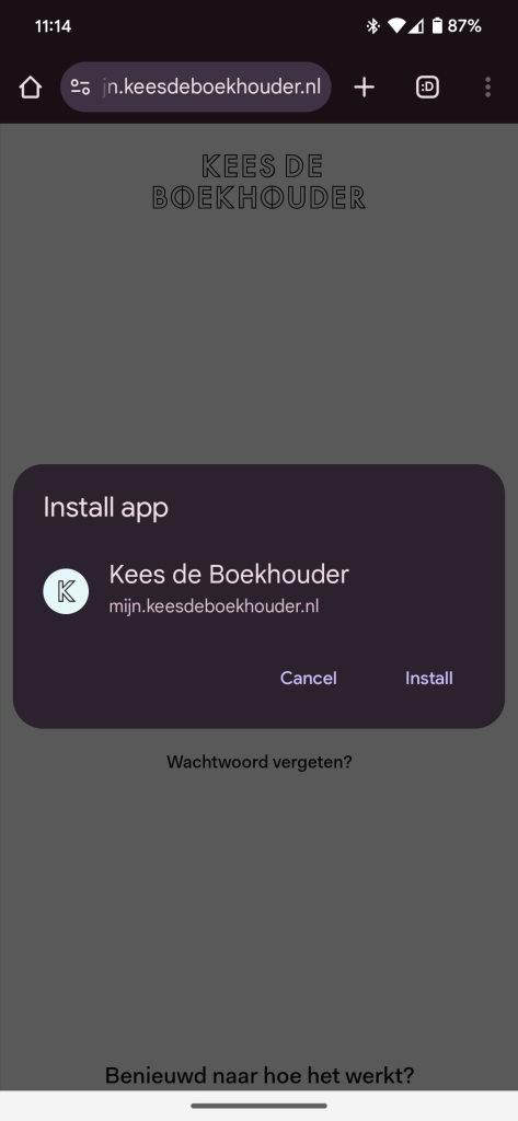 Installeren Kees de Boekhouder web app - Kees de Boekhouder